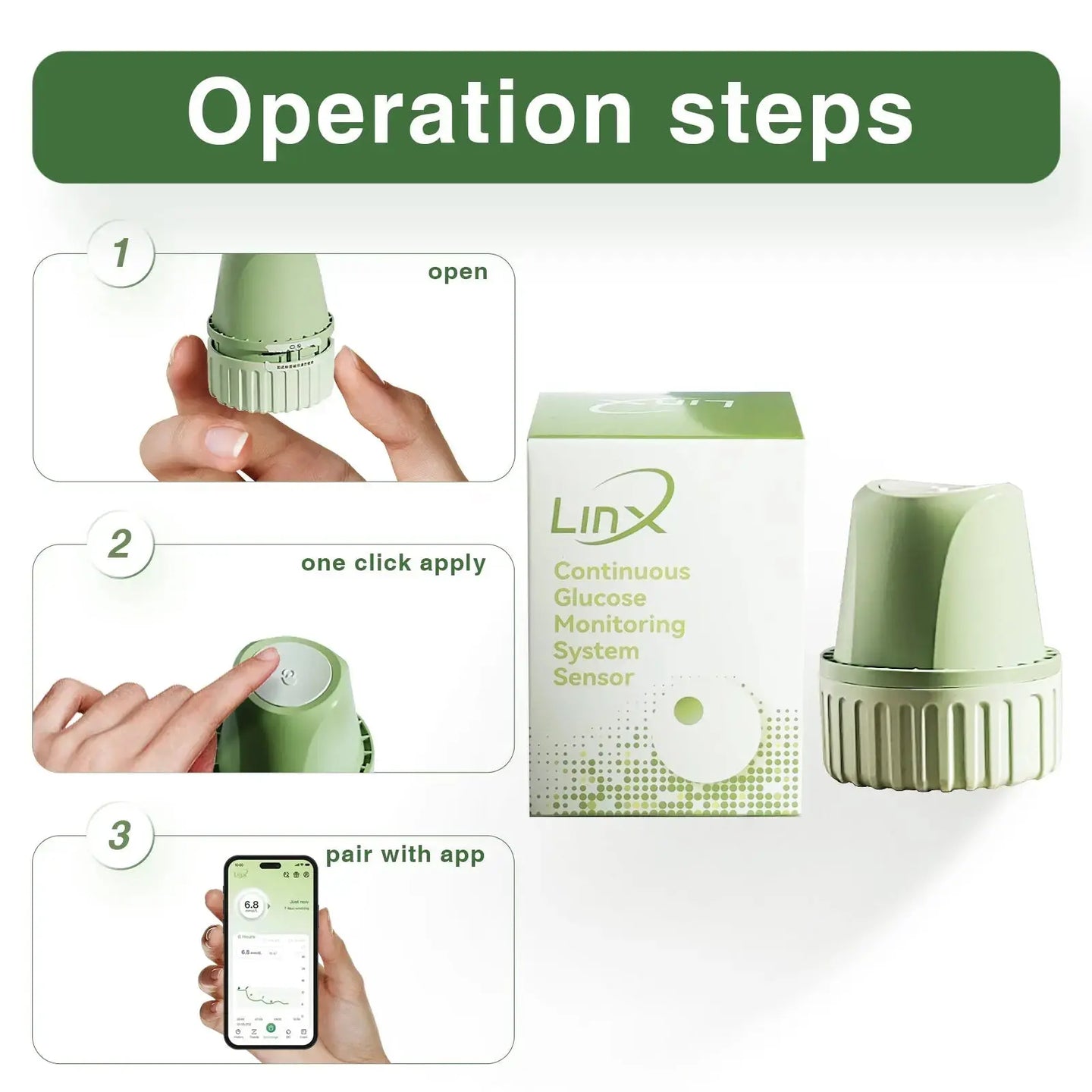 SusWel™ LinX CGM – Discreet 15‑Day Continuous Glucose Monitor